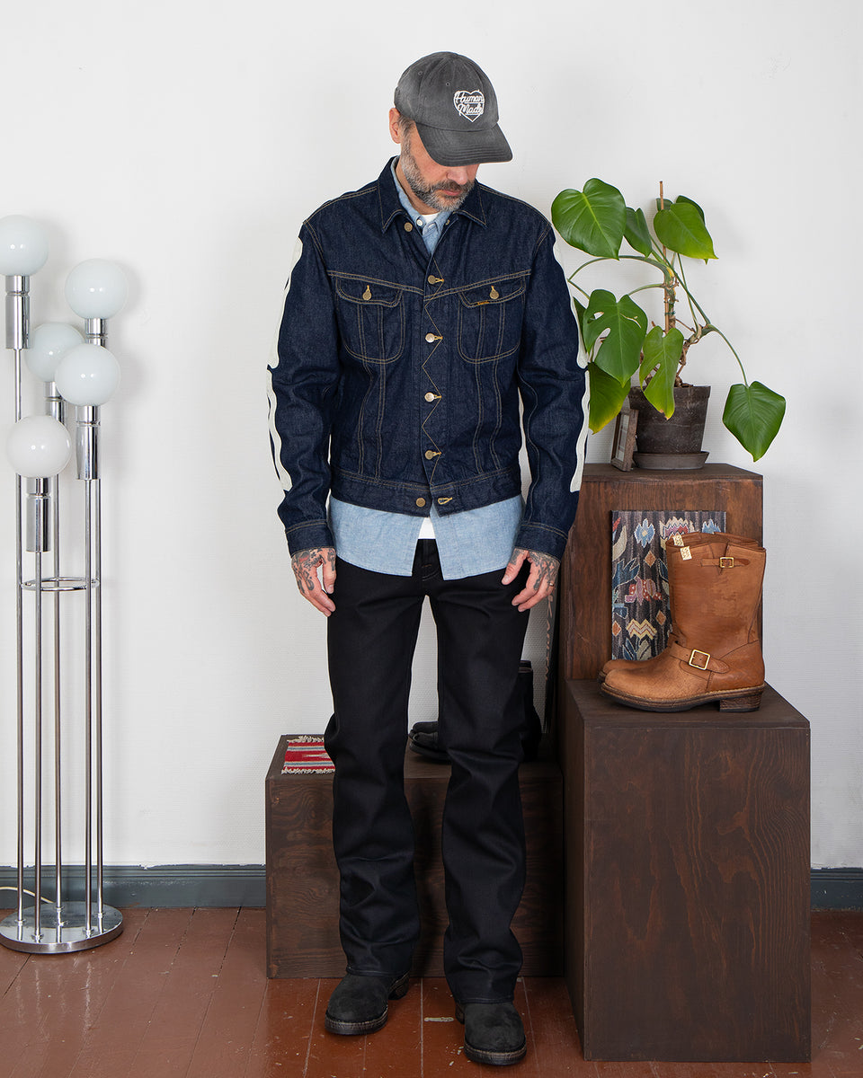 Indigofera Wyatt Jeans, Uneven Broken Twill, Black, Unwashed ...